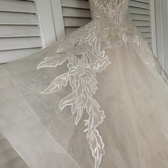 Lazaro | Dresses | Lazaro 36 Wedding Dress Cream Ball Gown | Poshmark